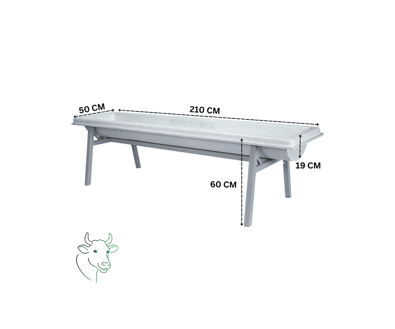 Farmex Feeder Trough 100L for Cattle | Heavy-Duty HDPE Livestock Feeder